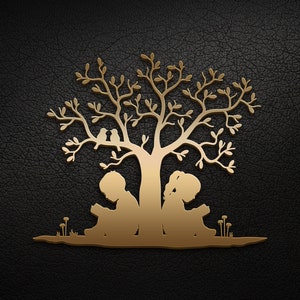 Children Reading Under the Tree SVG PNG for Cricut and Silhouette ...