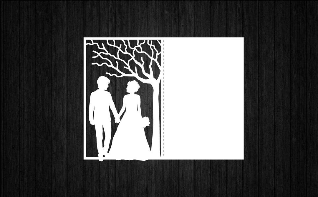 Couple Under the Tree Card SVG PNG for Cricut and Silhouette, Wedding ...