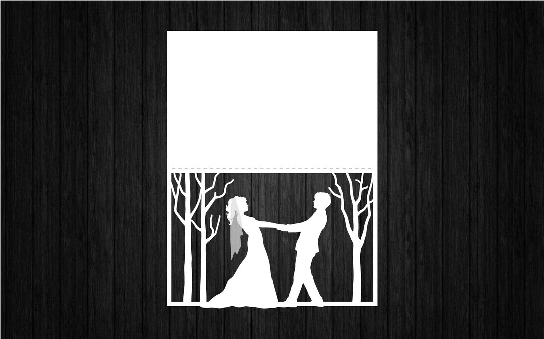Couple Under the Tree Card SVG PNG for Cricut and Silhouette, Bride and ...