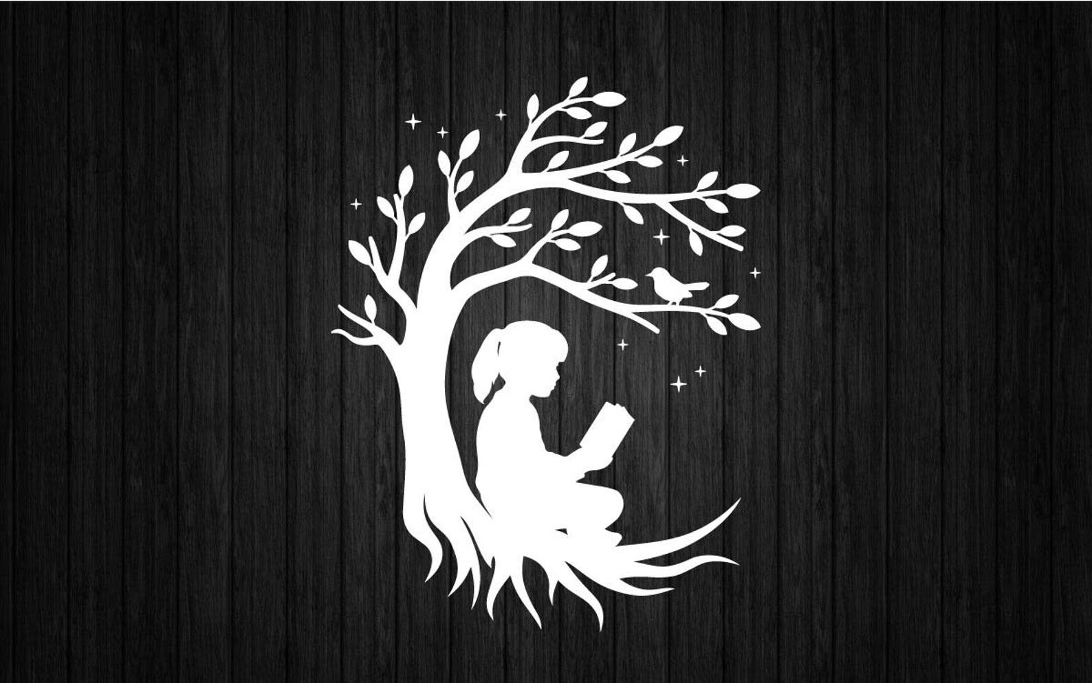 Girl Reading Under the Tree SVG PNG for Scrapbook Cricut and - Etsy UK