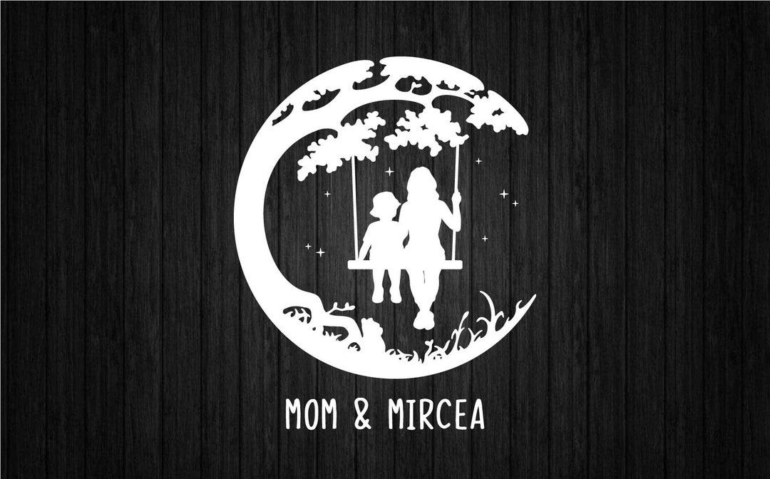 Mom and Child Swinging Tree SVG PNG for Cricut and Silhouette, Mom and ...