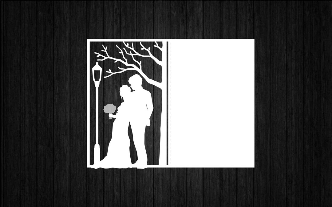 Couple Under the Tree Card SVG PNG for Cricut and Silhouette, Wedding ...