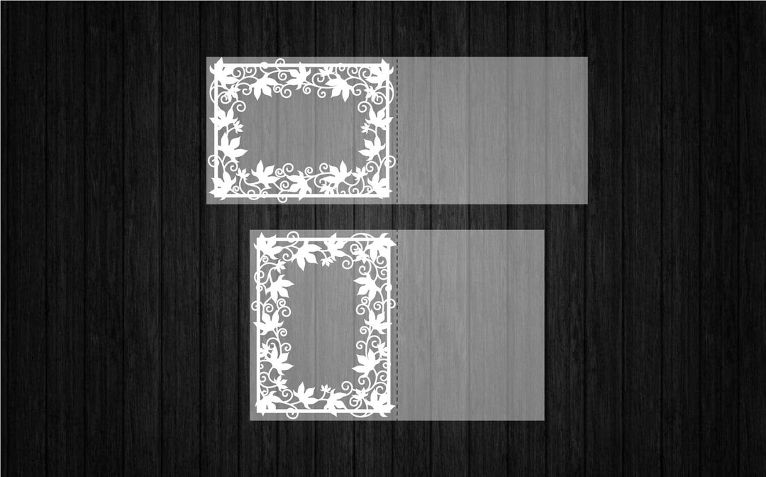 2 Beautiful Vine Cards Bundle SVG PNG Digital Template for Cricut and ...