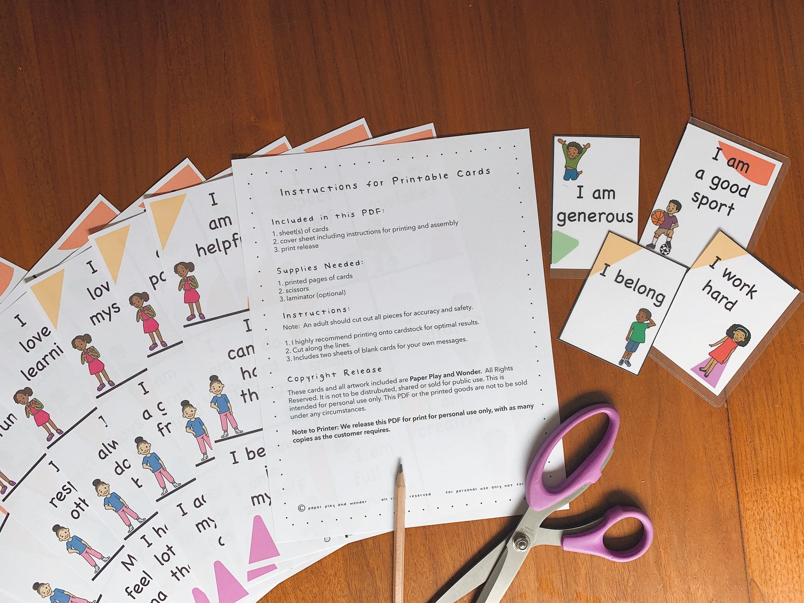 Set of 45 Printable Affirmation Cards Featuring African American ...