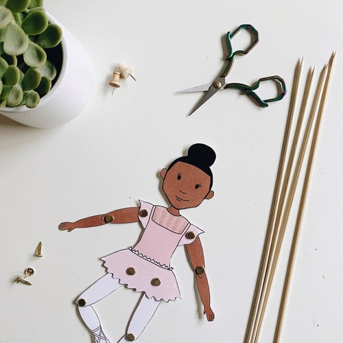 Articulated Ballerina Paper Doll/puppet African American Girl - Etsy