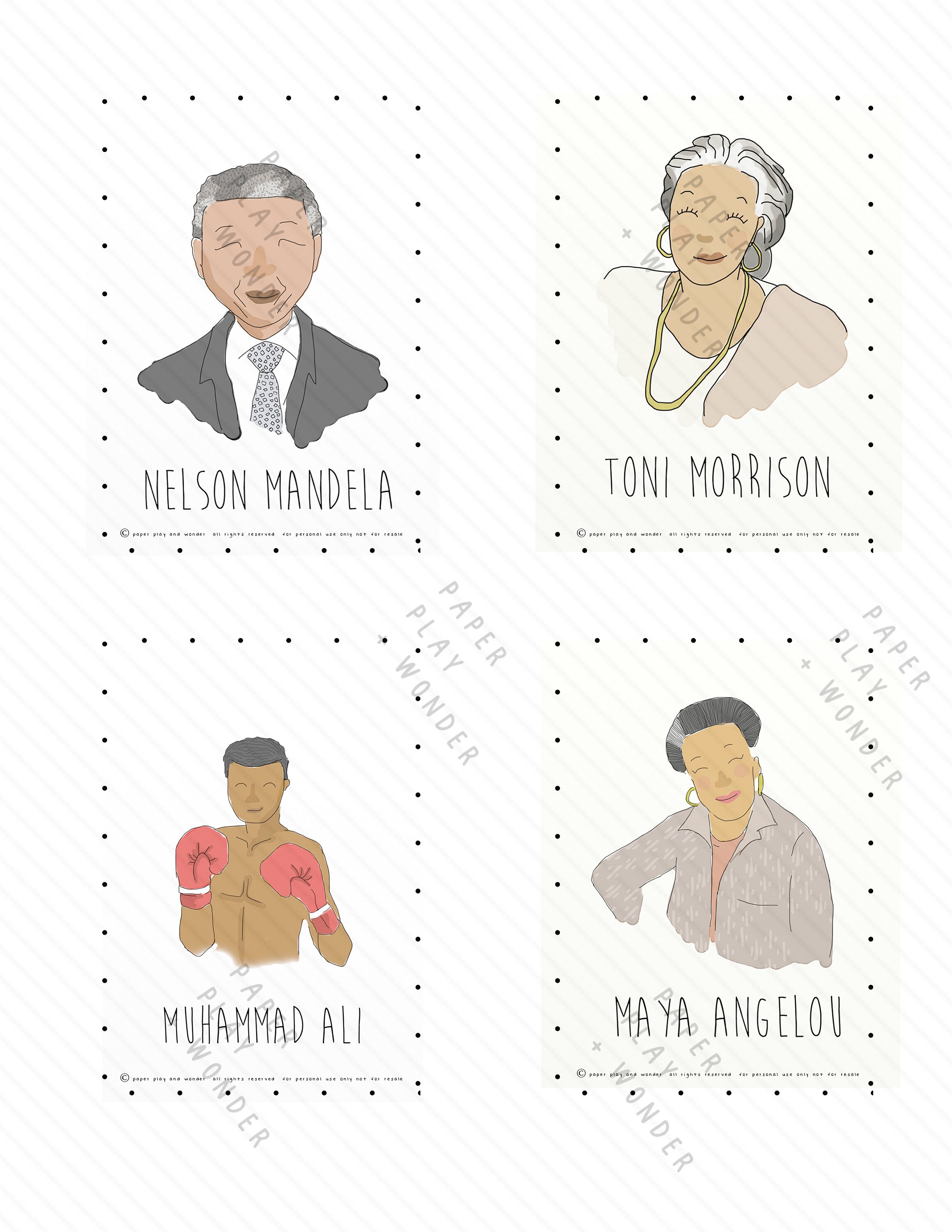 Set of 10 Influential Black Figures in History Printable Cards / Black ...