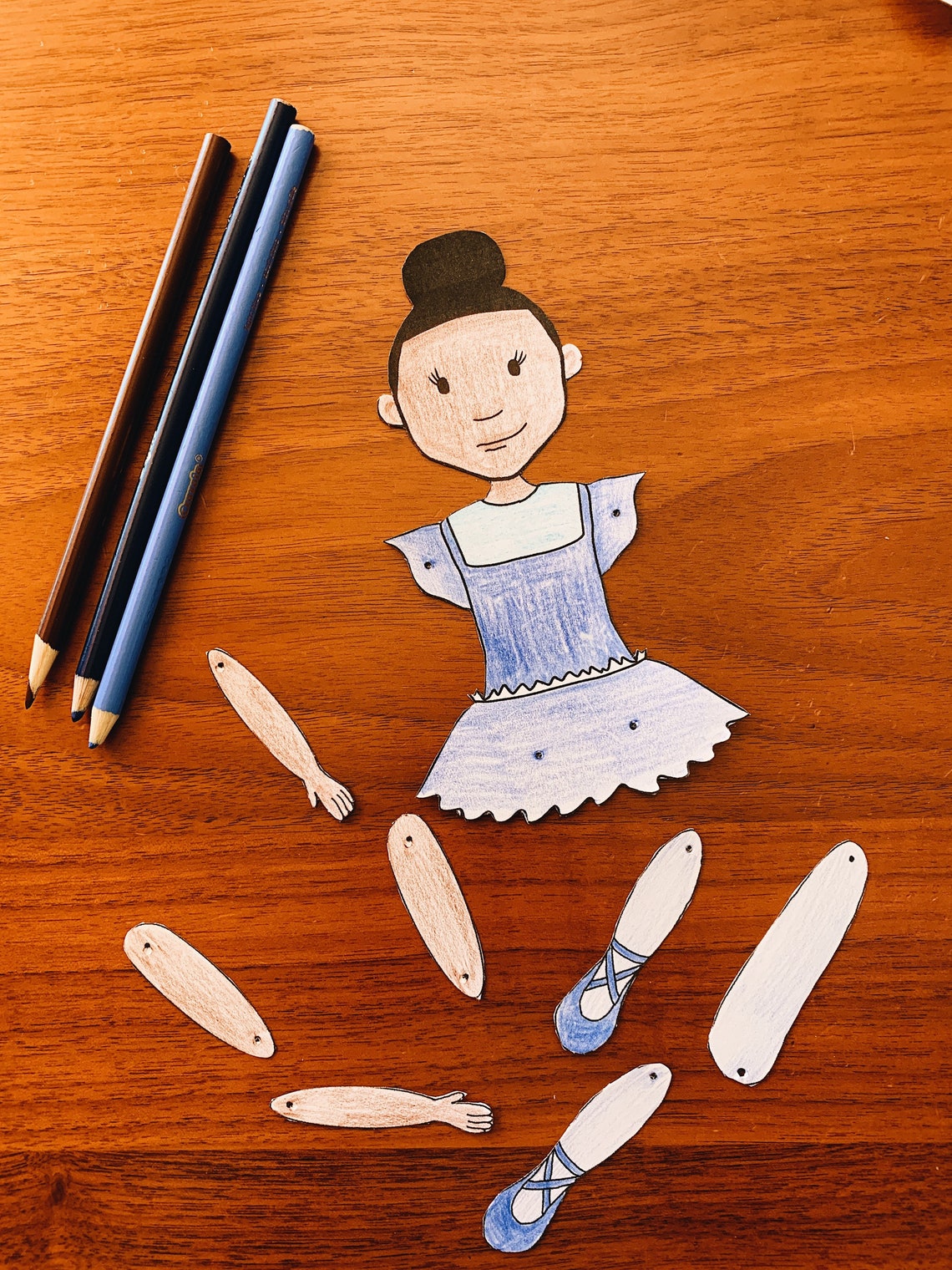 Articulated Ballerina Paper Doll/puppet Coloring Page African American ...