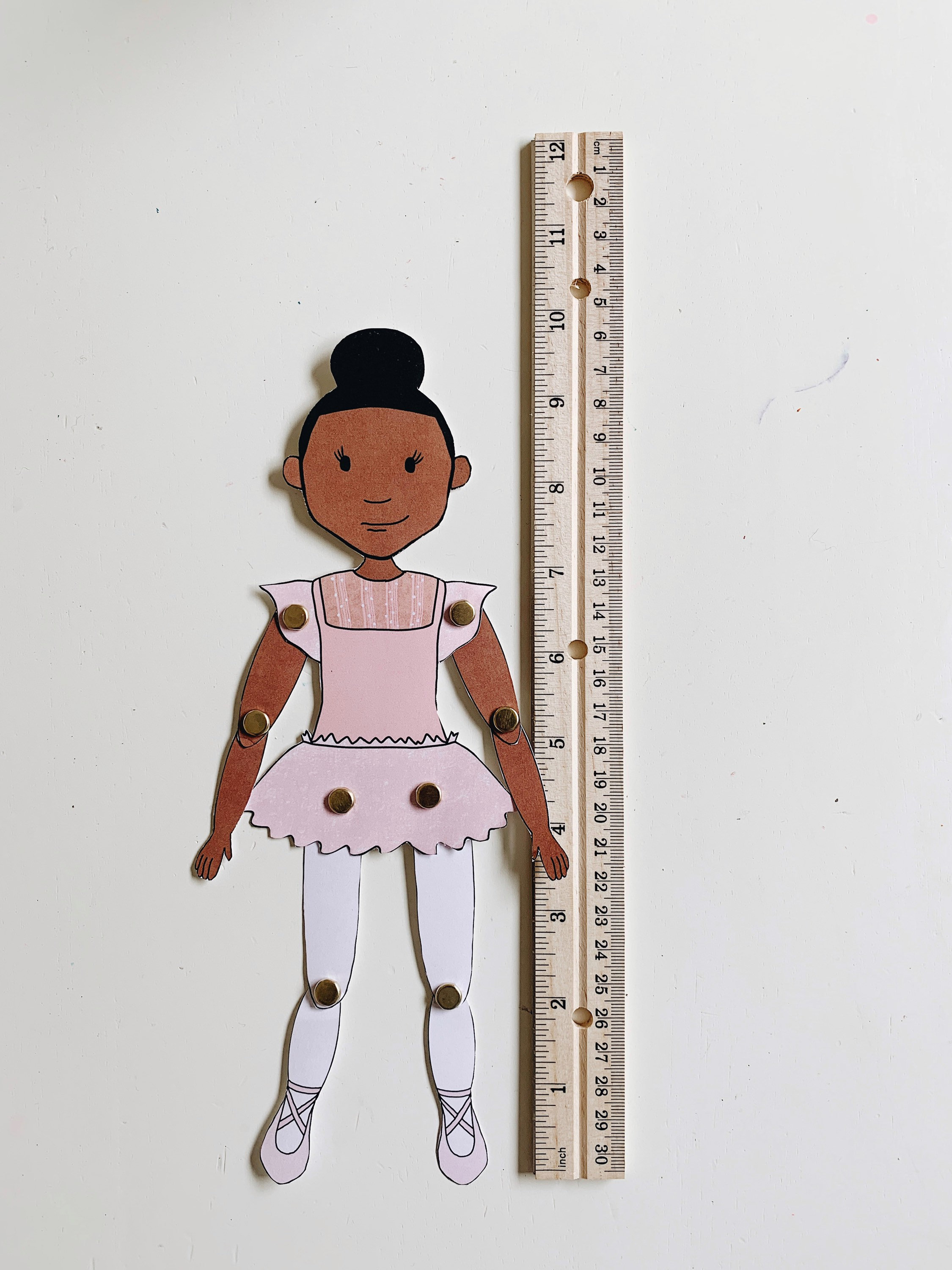 Articulated Ballerina Paper Doll/puppet African American Girl Printable ...