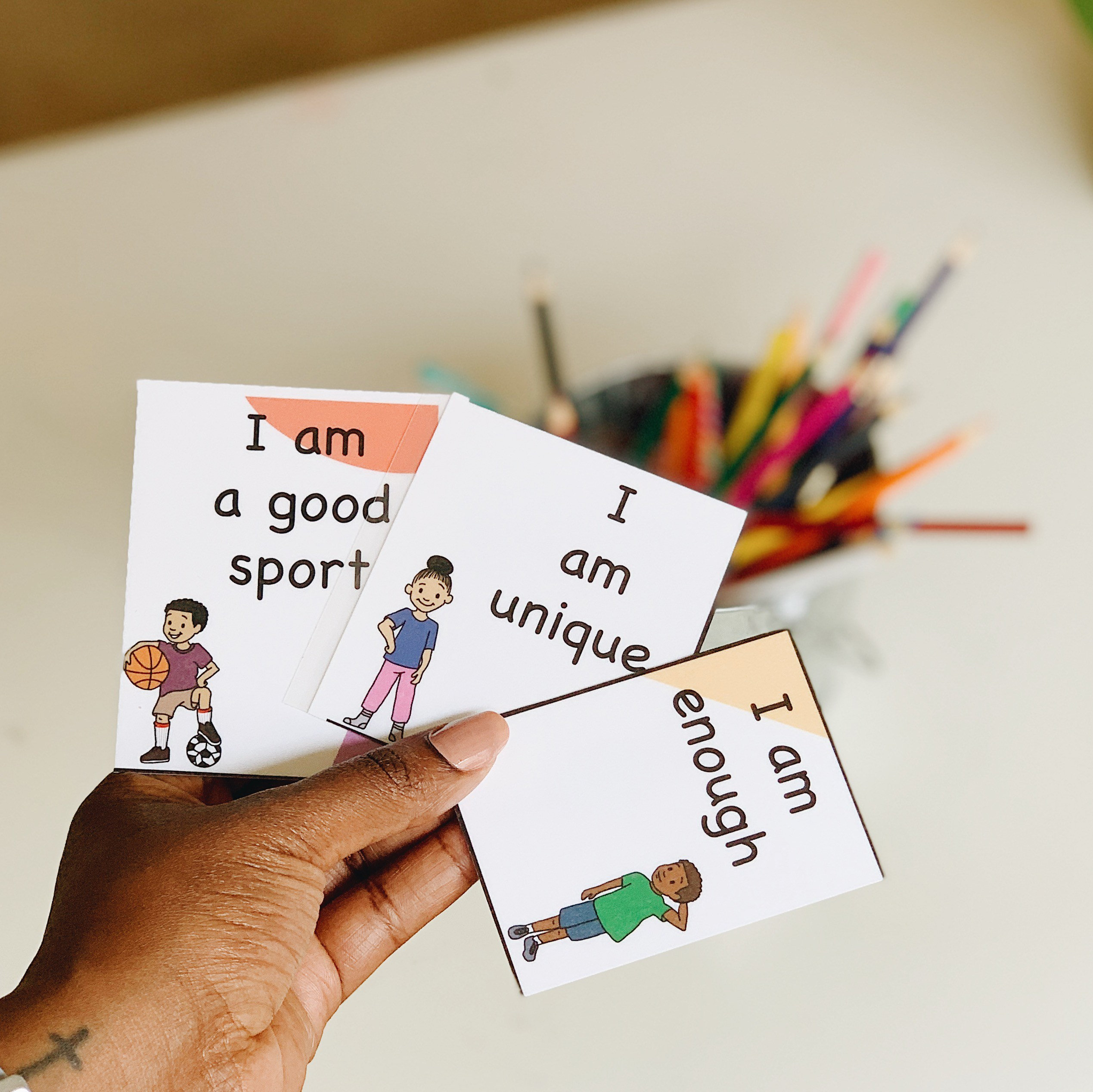 Set of 45 Printable Affirmation Cards Featuring African American ...