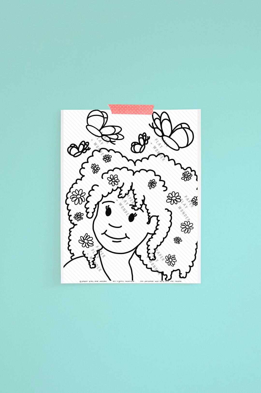 Coloring Page African American Girl Flowers in Natural Hair Black Girl ...