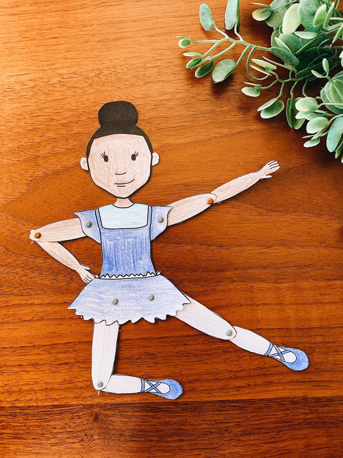 Articulated Ballerina Paper Doll/puppet Coloring Page African American ...