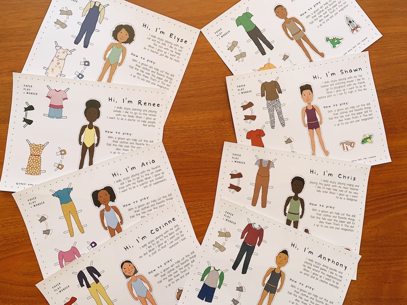 Complete Set of Paper Doll Friends 8 dolls included | Etsy