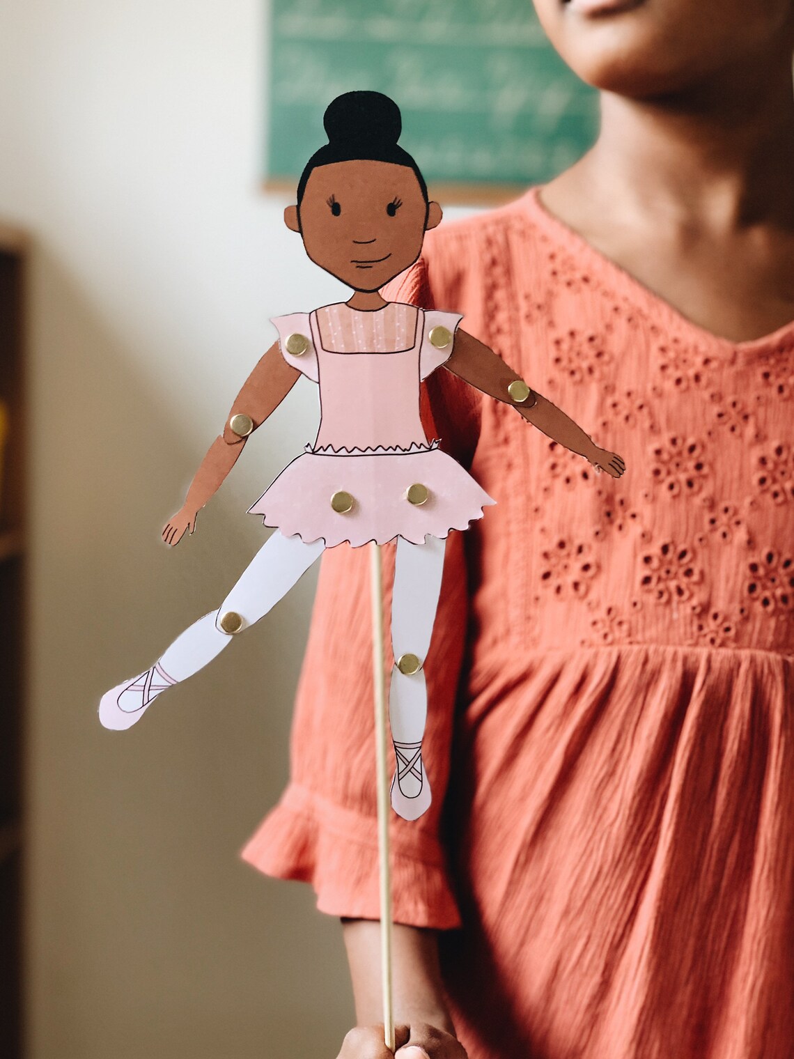 Articulated Ballerina Paper Doll/puppet African American Girl Printable ...