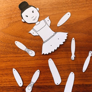 Articulated Ballerina Paper Doll/puppet Coloring Page African American ...