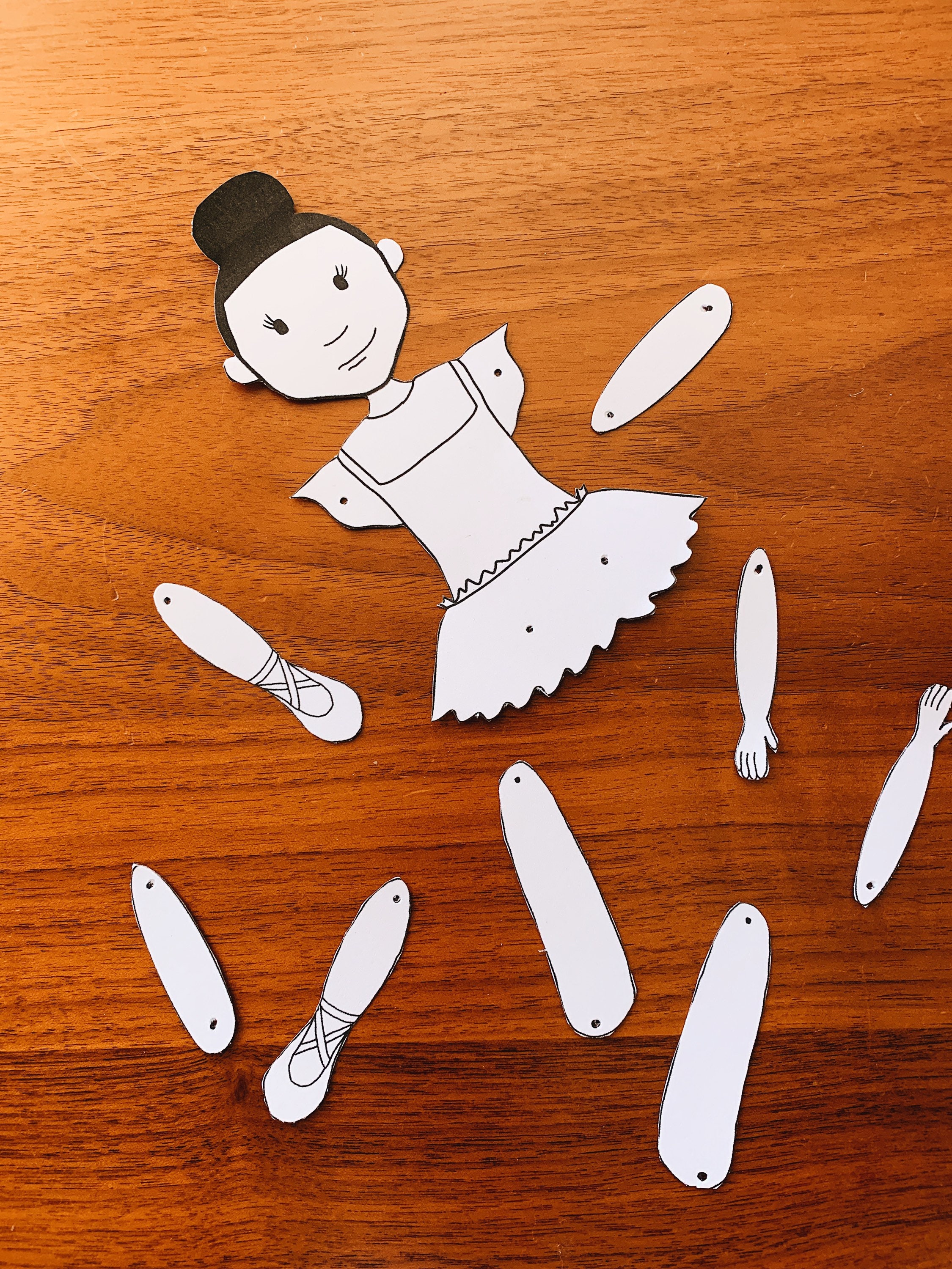 Articulated Ballerina Paper Doll/puppet Coloring Page African American ...