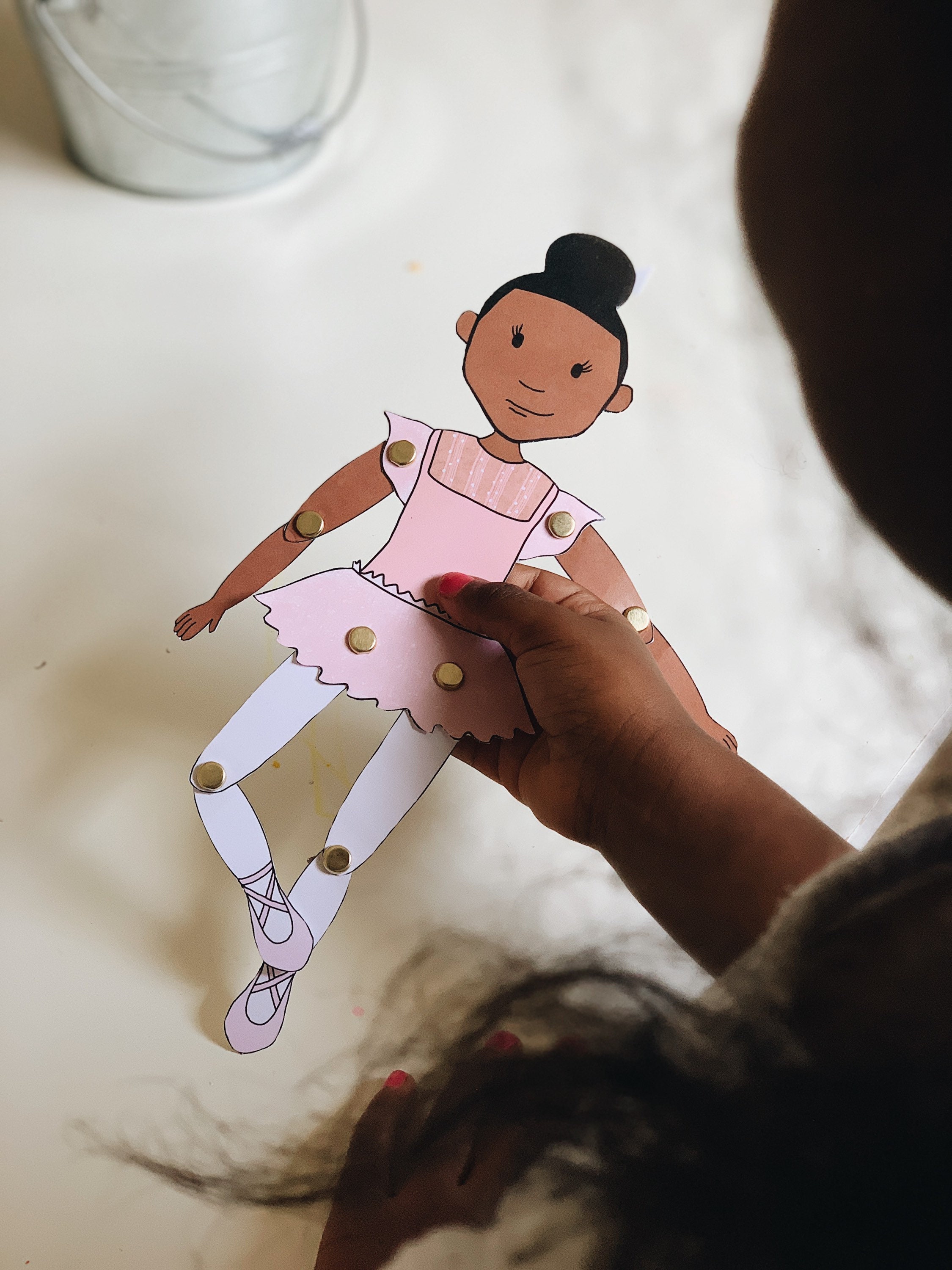 Articulated Ballerina Paper Doll/puppet African American Girl Printable ...