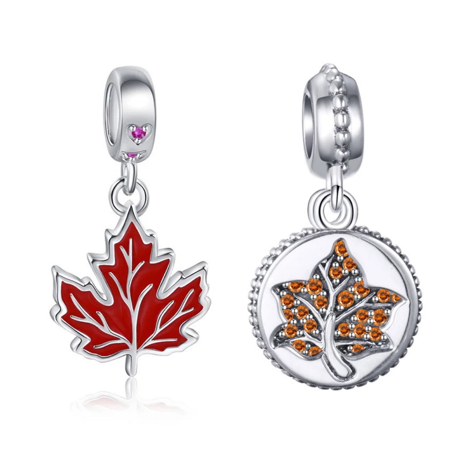 Maple Leaf 925 Sterling Silver Pandora Fit Charmcanada - Etsy