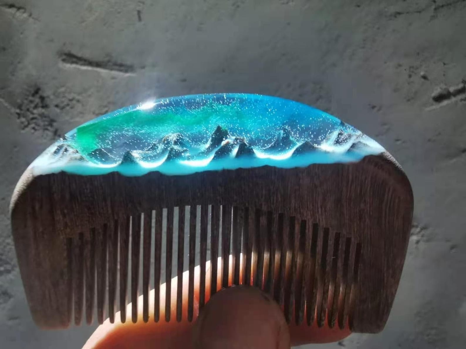 Resin Comb Wood Comb Handmade Comb Epoxy Comb Northern - Etsy