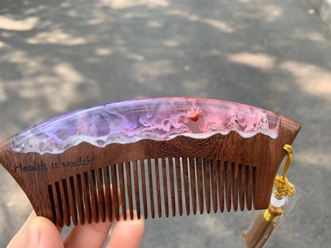 Resin Comb, Wood Comb, Handmade Comb, Epoxy Comb, Northern Light, Gift ...