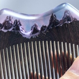 Resin Comb, Wood Comb, Handmade Comb, Epoxy Comb, Northern Light ...