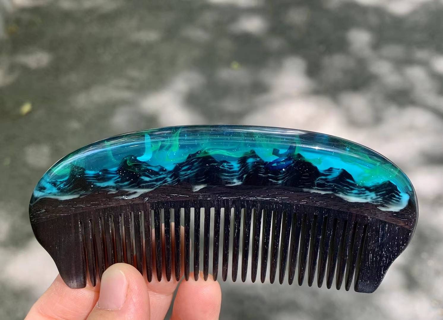 Resin Comb Wood Comb Handmade Comb Epoxy Comb Northern | Etsy