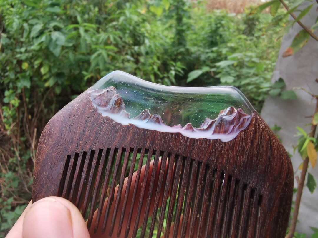 Resin Comb, Wood Comb, Handmade Comb, Epoxy Comb, Northern Light ...