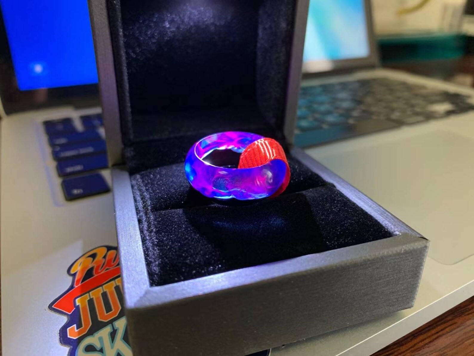 Aurora Light Ring Blue Ring Ocean Ring Aurora Borealis - Etsy