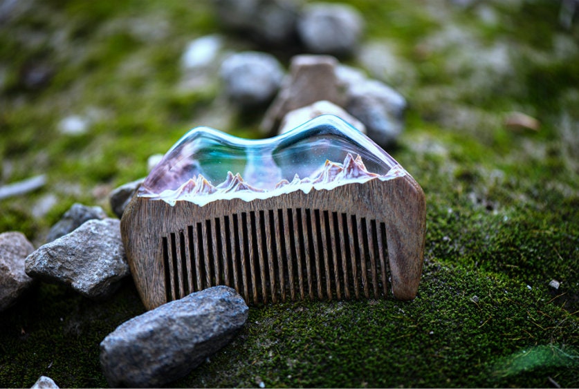 Resin comb wood comb handmade comb epoxy comb northern | Etsy