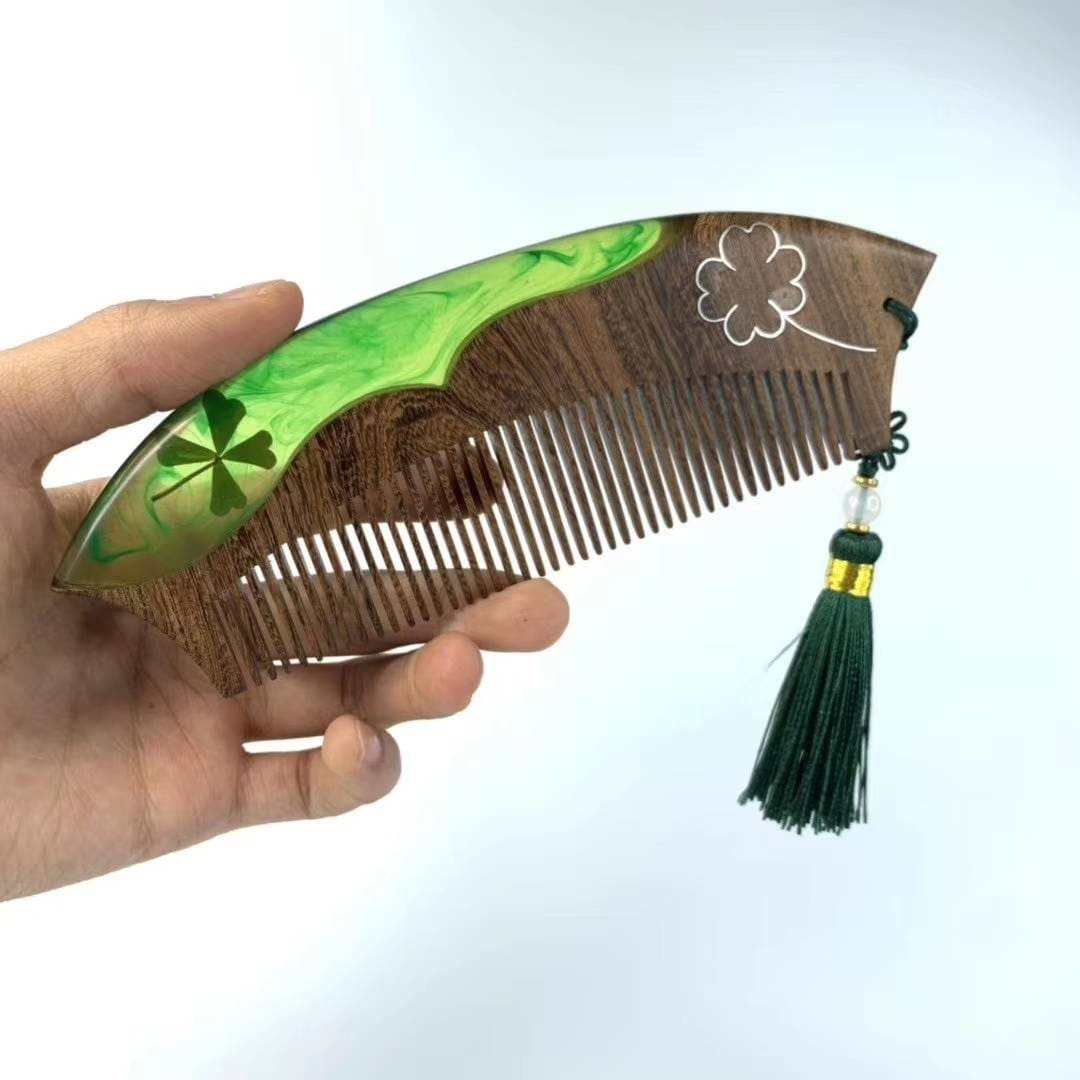 Resin Comb, Wood Comb, Handmade Comb, Epoxy Comb, Northern Light, Gift ...