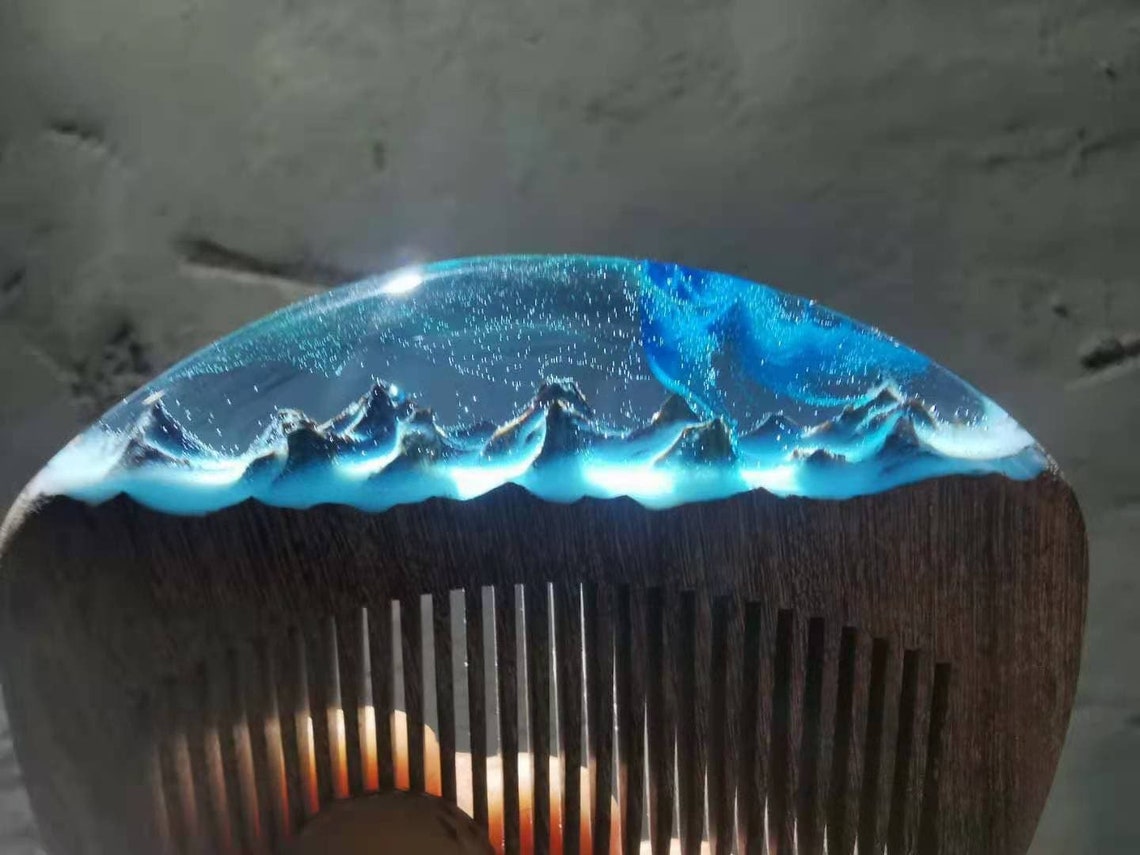 Resin Comb Wood Comb Handmade Comb Epoxy Comb Northern - Etsy