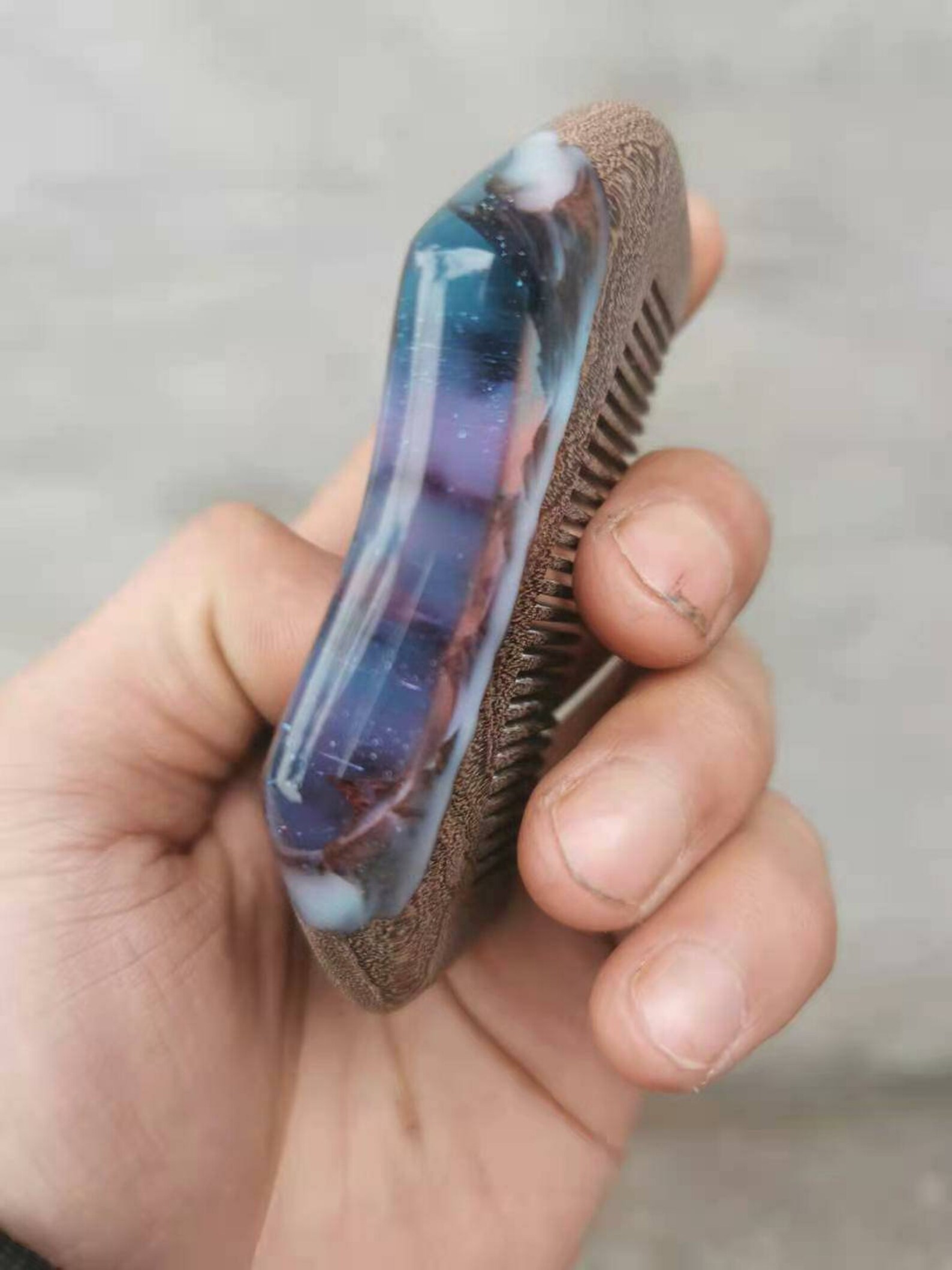 Resin Comb, Wood Comb, Handmade Comb, Epoxy Comb, Northern Light ...