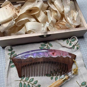 Resin Comb, Wood Comb, Handmade Comb, Epoxy Comb, Northern Light, Gift ...