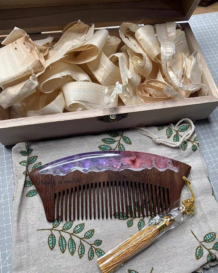 Resin Comb Wood Comb Handmade Comb Epoxy Comb Northern - Etsy