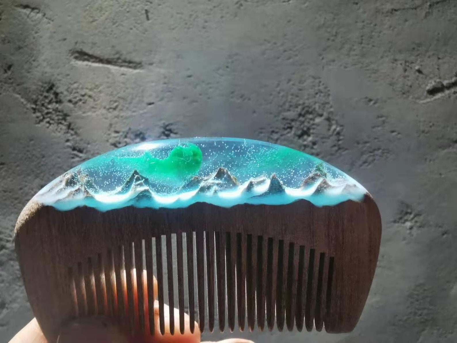 Resin Comb Wood Comb Handmade Comb Epoxy Comb Northern - Etsy