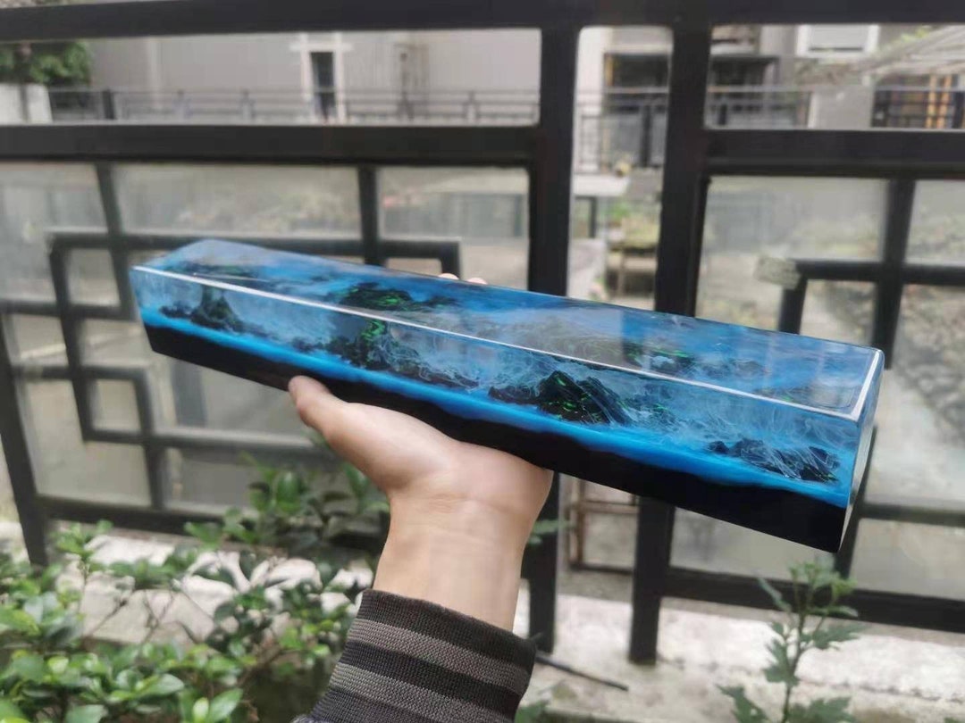Resin Paperweight, Snowy Mountain, Wood Paperweight, Home Deco, Resin ...