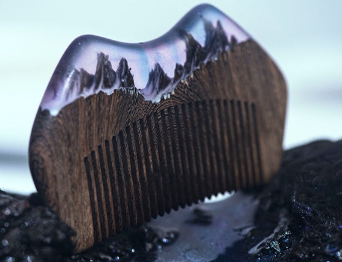 Resin Comb Wood Comb Handmade Comb Epoxy Comb Northern - Etsy