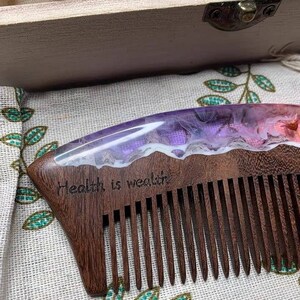 Resin Comb, Wood Comb, Handmade Comb, Epoxy Comb, Northern Light, Gift ...