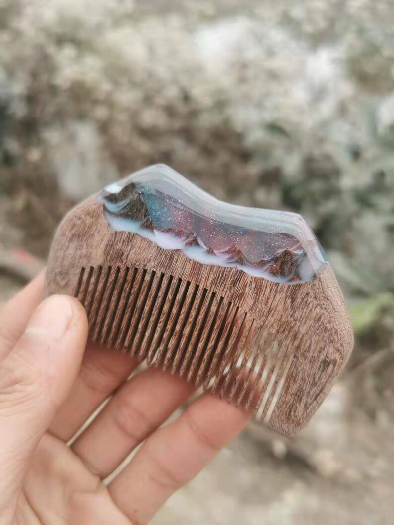Resin Comb, Wood Comb, Handmade Comb, Epoxy Comb, Northern Light ...