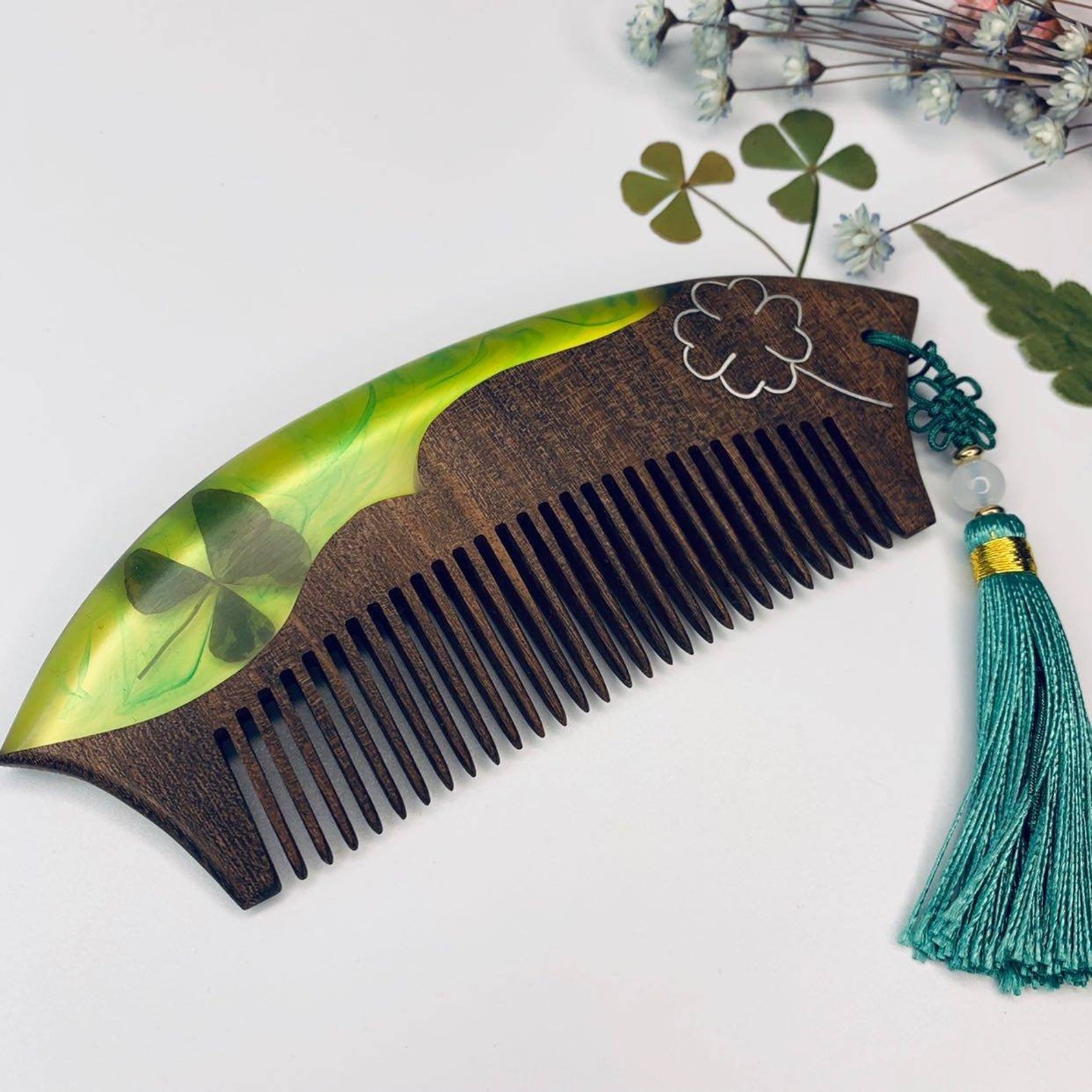 Resin Comb, Wood Comb, Handmade Comb, Epoxy Comb, Northern Light, Gift ...