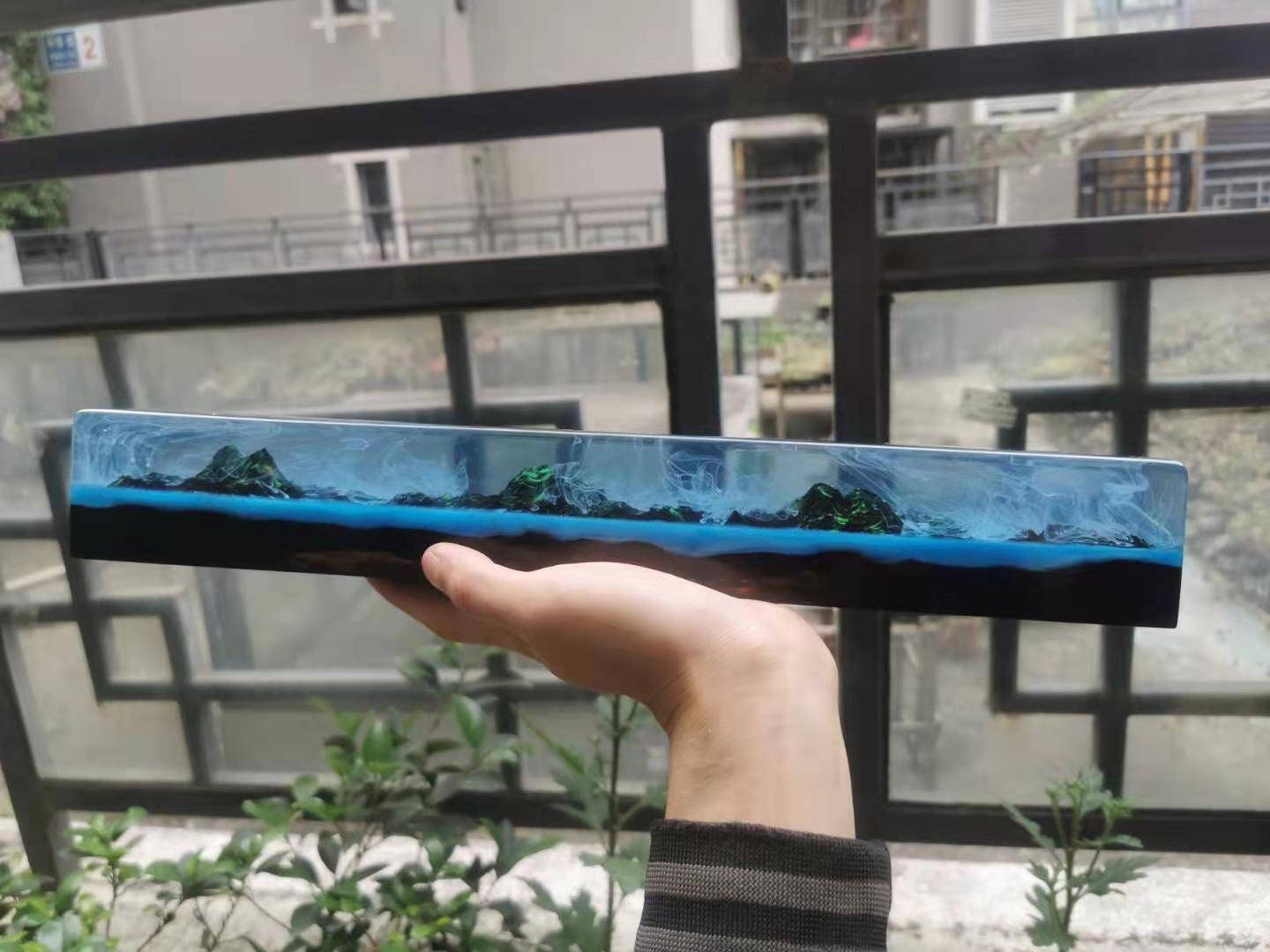 Resin Paperweight Snowy Mountain Wood Paperweight Home - Etsy