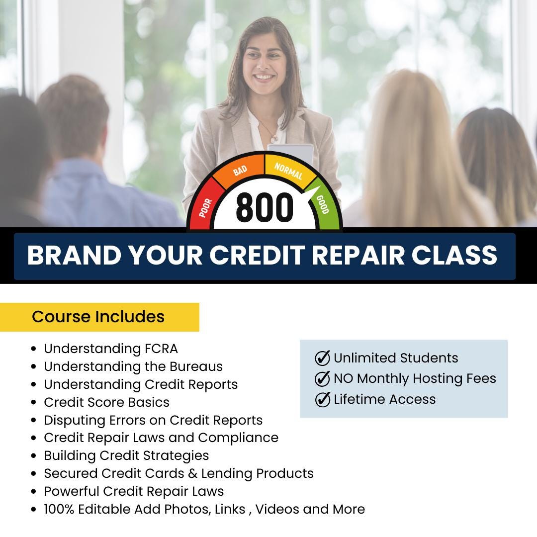 Branded Credit Repair Course: Business LMS Class - Etsy