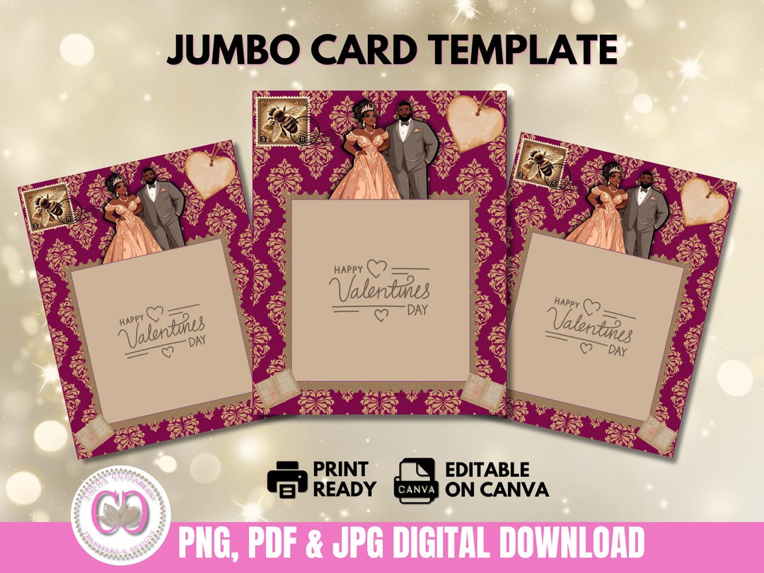 Regal Black Couple Jumbo Card African American Couple Baroque Regal ...