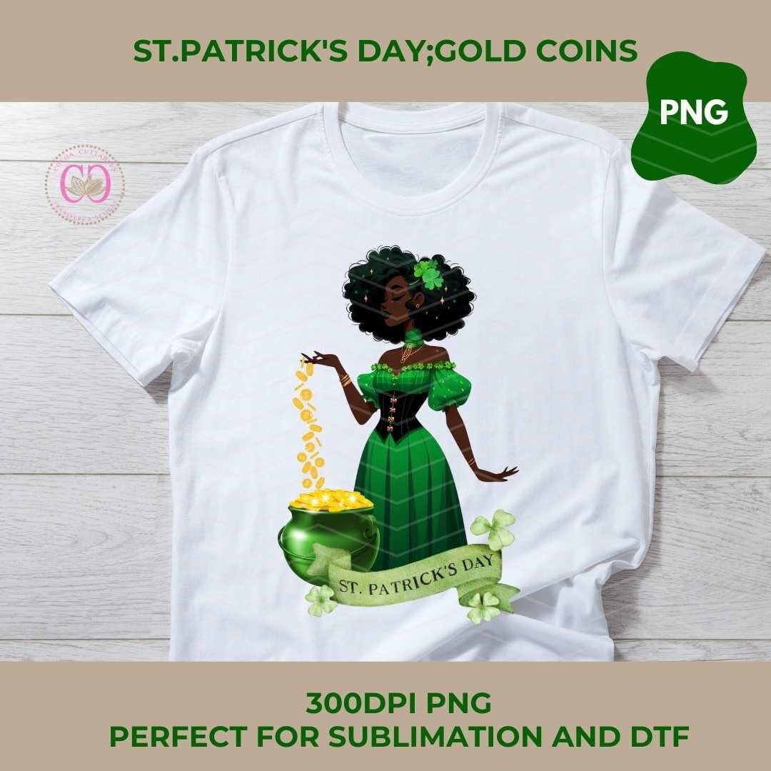 Pot of Gold Black Woman , Lucky Mama Png, Happy St Patrick's Day ...