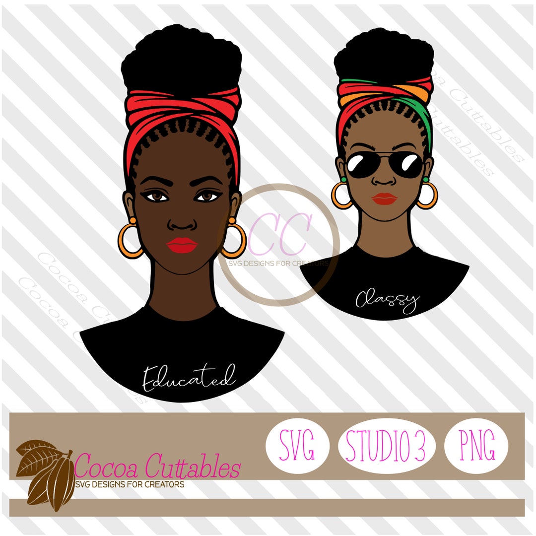 Black Woman With Headwrap SVG Bundle African American Woman SVG Black ...