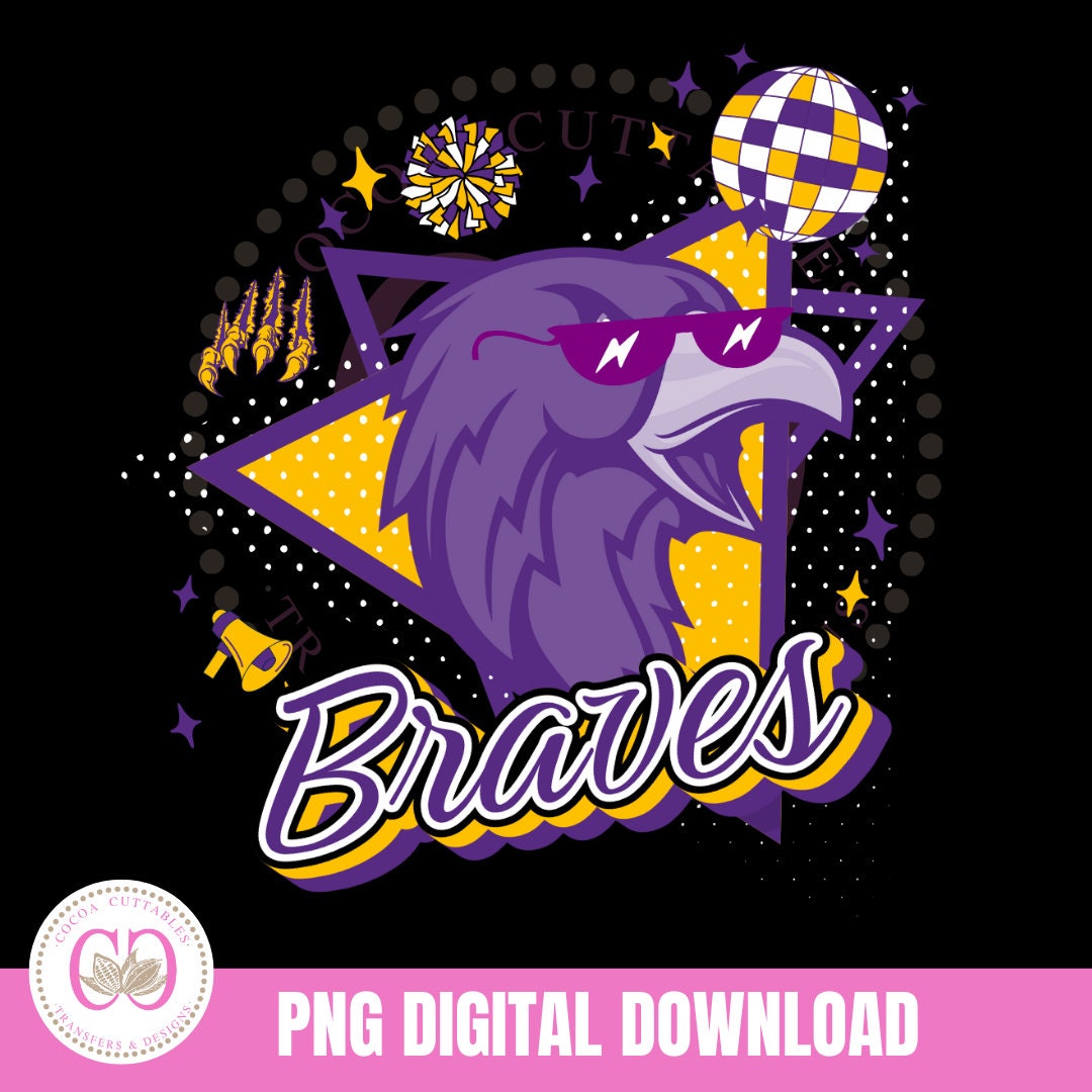 Bravehawk Mascot PNG | Braves College Mascot | HBCU Retro Mascot Tshirt ...