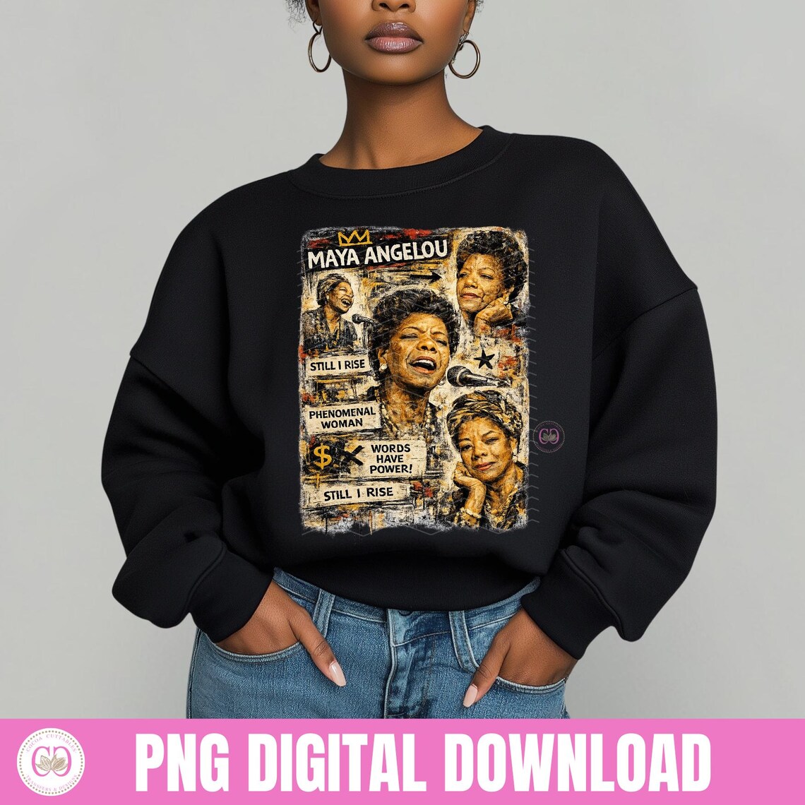 Maya Angelou Collage, Maya Angelou Portrait Art, Black History Month ...