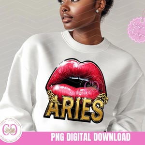Aries Lips Gold Chain Png Aries Zodiac Png, Horoscope Aries Png, Aries Zodiac Shirt Png ...
