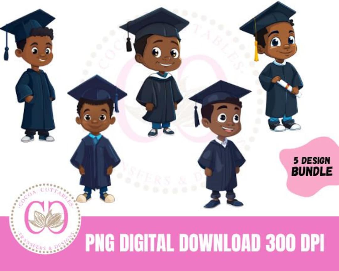 Little Boy Chibi Grad Bundle PNG Digital File - Etsy