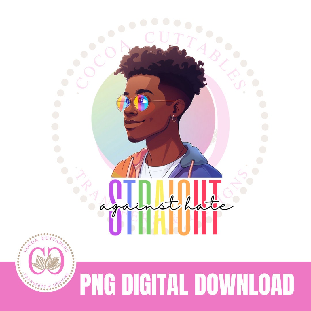 Straight Against Hate Pride Month PNG, Retro Pride Vibes (digital ...