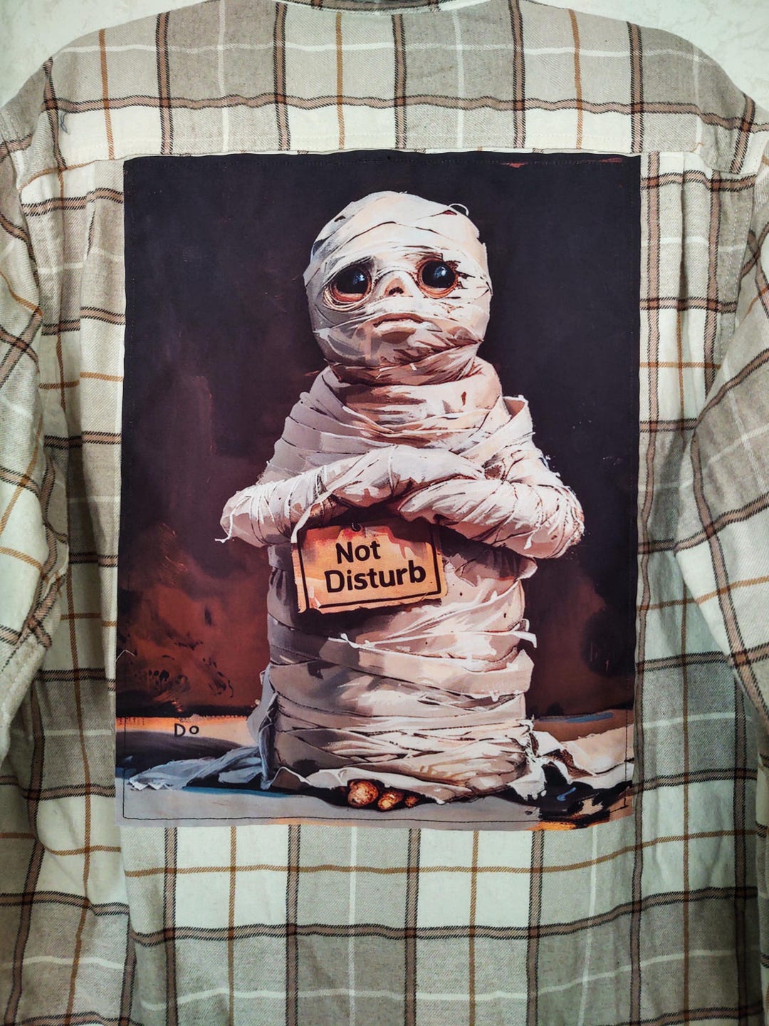 Mummy Flannel Shirt, Flannel Shirt With Back Patch, Horror Flannel ...